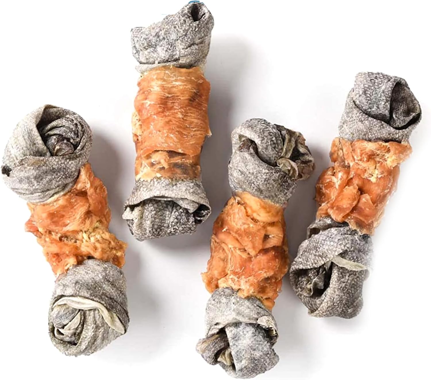 Pawmate Chicken Wrapped Cod Skin Knotted Bones - Omega3 Dog Chews (10.